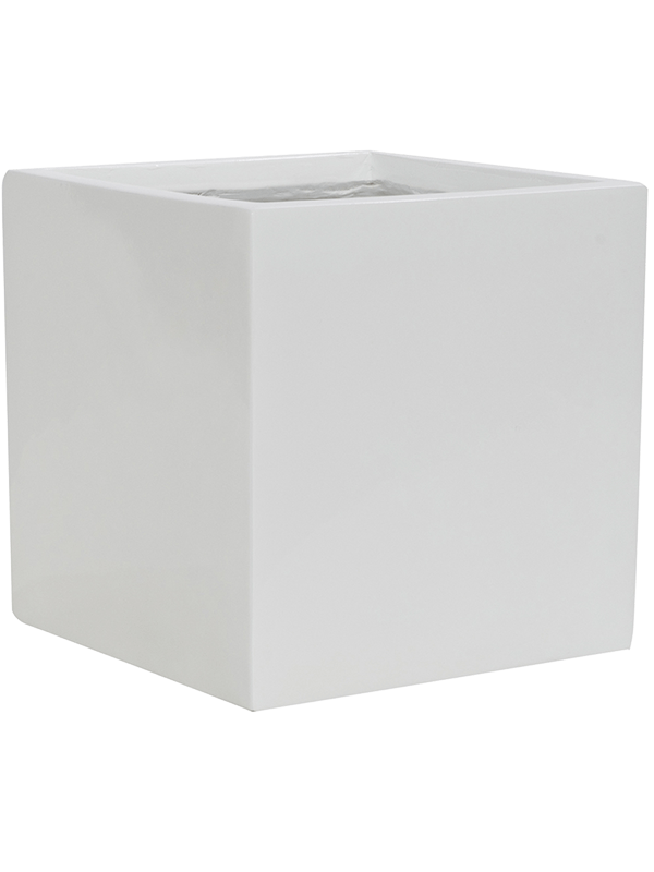 Kvetináč Fiberstone mini glossy white fleur biely lesklý 20x20x20 cm ...